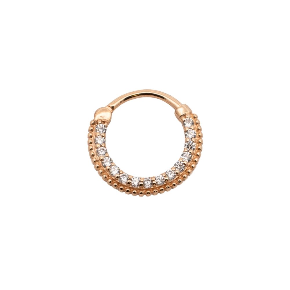 Gold Beaded Crystal Daith Clicker Hoop – The Curated Lobe