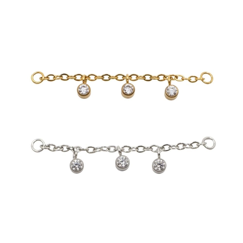 Titanium Triple Crystal Chain Earring Connector – The Curated Lobe