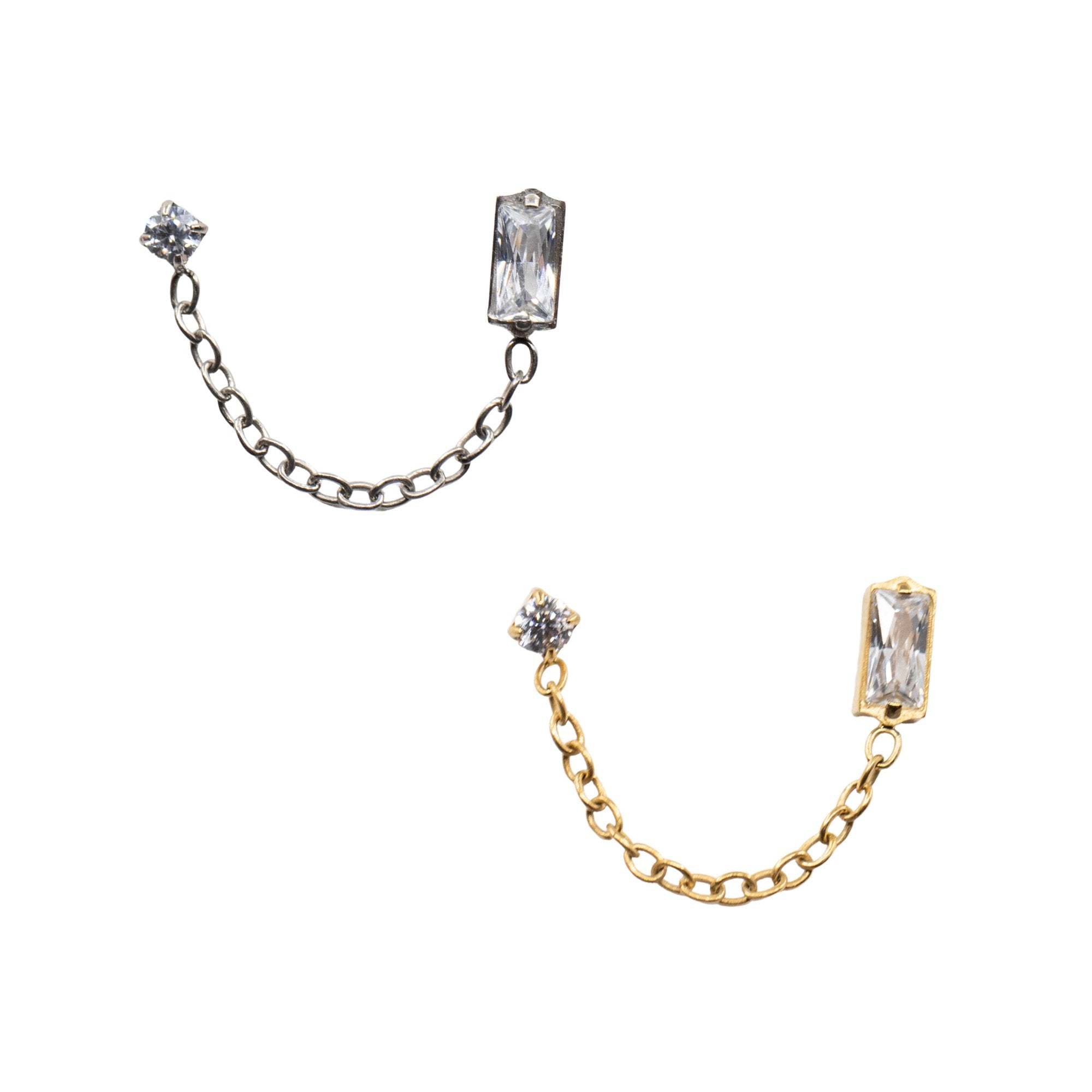 Connected Double Crystal Chain Earring – The Curated Lobe