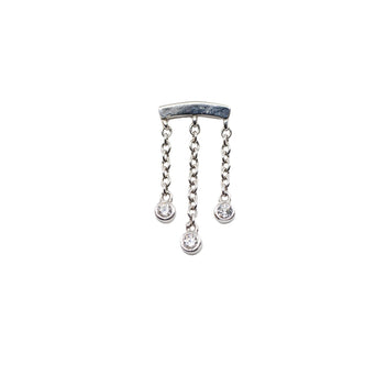 Triple Chain Crystal Hidden Helix Earring – The Curated Lobe