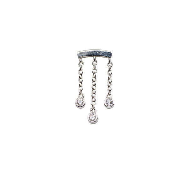 Triple Chain Crystal Hidden Helix Earring – The Curated Lobe