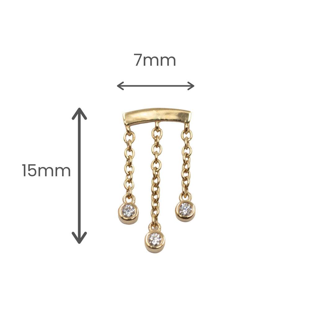 Triple Chain Crystal Hidden Helix Earring – The Curated Lobe